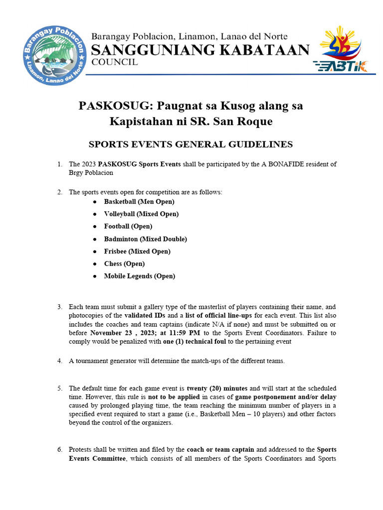 Paskosug Final Guidelines | PDF