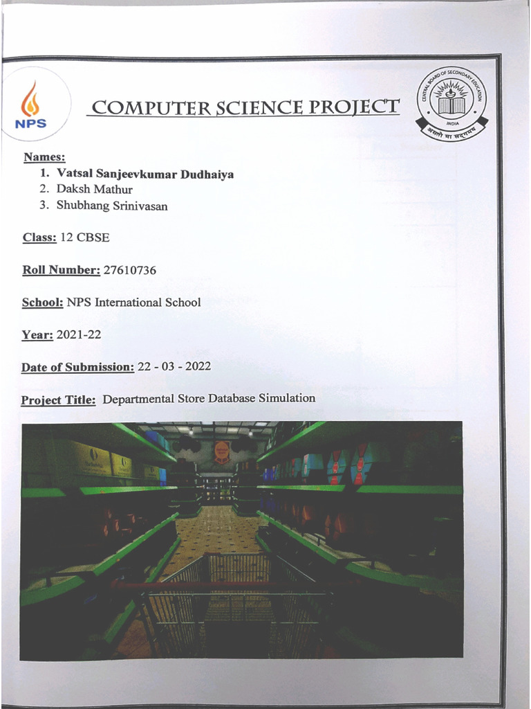 Cs Project Sample | PDF