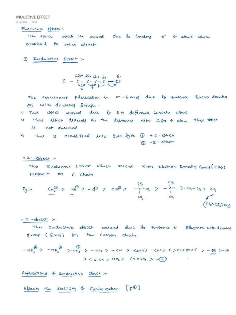 Inductive Effect | PDF