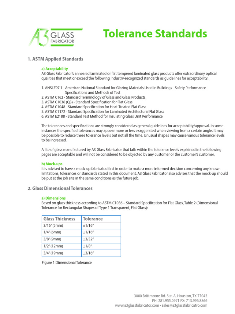 Tolerance Standards New 2020 | PDF | Engineering Tolerance | Glasses