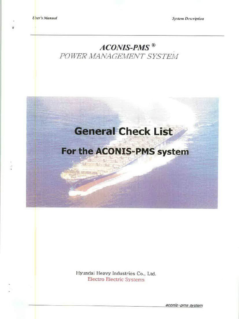 General Check List For The Aconis-Pms System | PDF