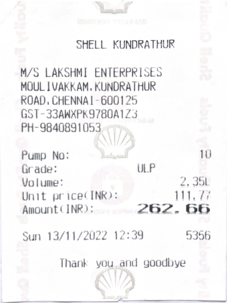 Shell Bill Kundrathur | PDF