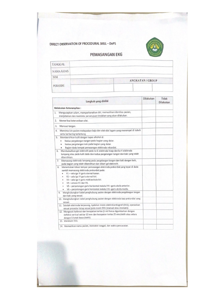 Direct Observation of Procedural Skill - Dops | PDF