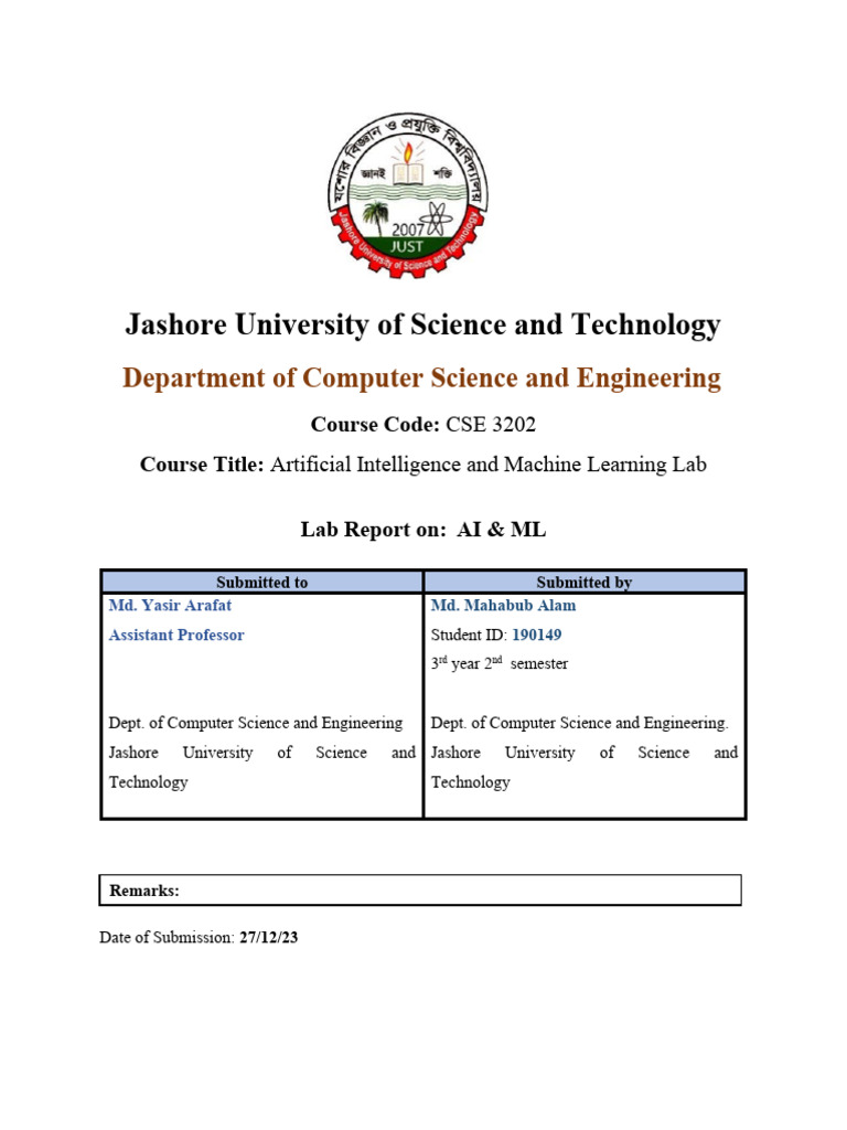 AI&ML Lab Report | PDF | Machine Learning | Intelligence (AI) & Semantics