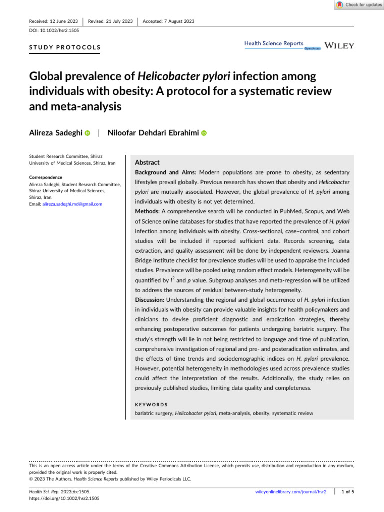 Health Science Reports - 2023 - Sadeghi - Global Prevalence of ...