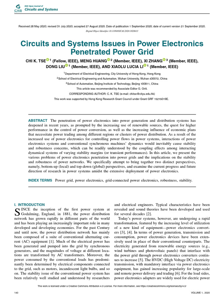 Circuits and Systems Issues in Power Electronics Penetrated Power Grid | PDF | Power Electronics ...