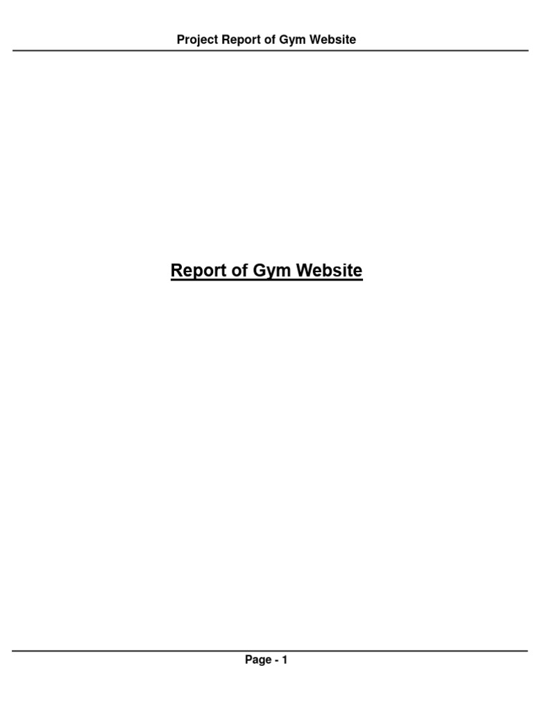 Project Report of Gym Website | PDF | Software Testing | Databases Project Report of Gym Website | PDF | Software Testing | Databases