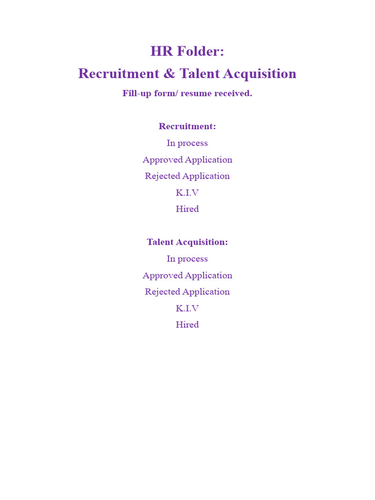 HR Folder Label | PDF | Recruitment | Business