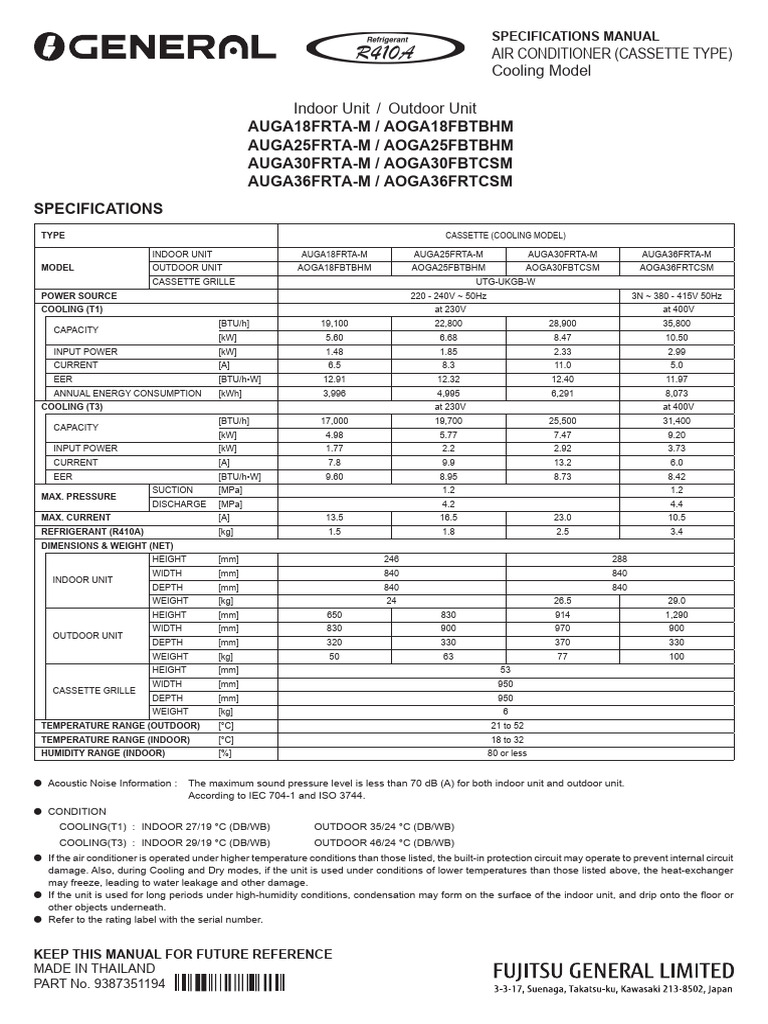 Cassette Physical Data | Download Free PDF | Air Conditioning | Humidity
