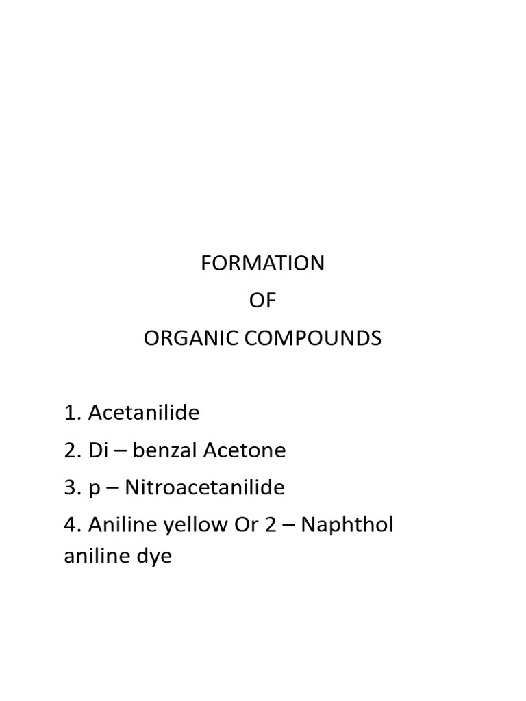 Formation of Organic Compounds | PDF | Acetic Acid | Acid