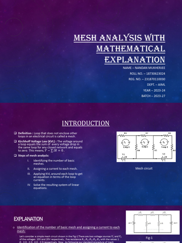 Mesh Analysis With Mathematical Explanation | PDF