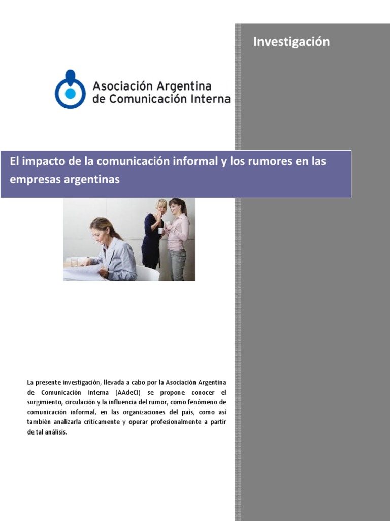Aadeci Investigacion El Impacto de La Comunicacin Informal y Los ...