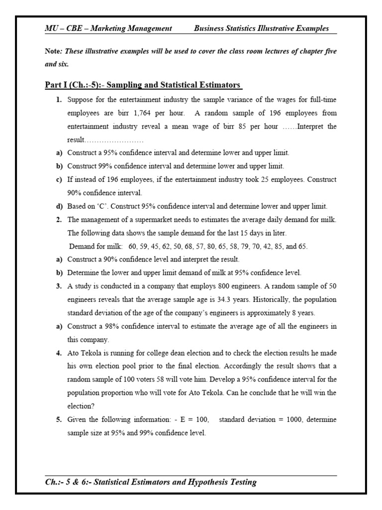 Stat 5 and 6 Worksheet Doc 2 | PDF