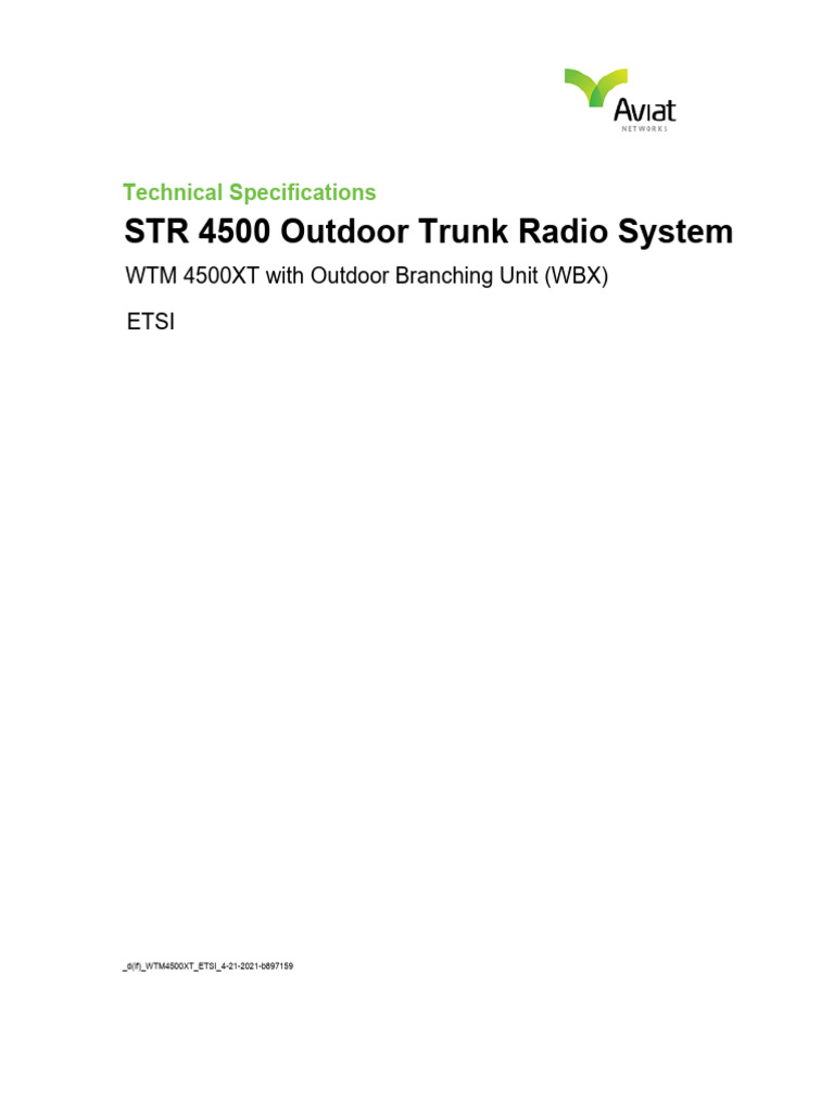 STR 4500 W - WTM 4500XT Tech Specs ETSI 2021-APR-21 | PDF | Quality Of ...