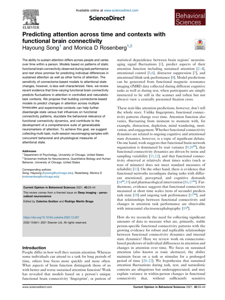 Predicting Attention Across Time and Contexts With Functional Brain ...