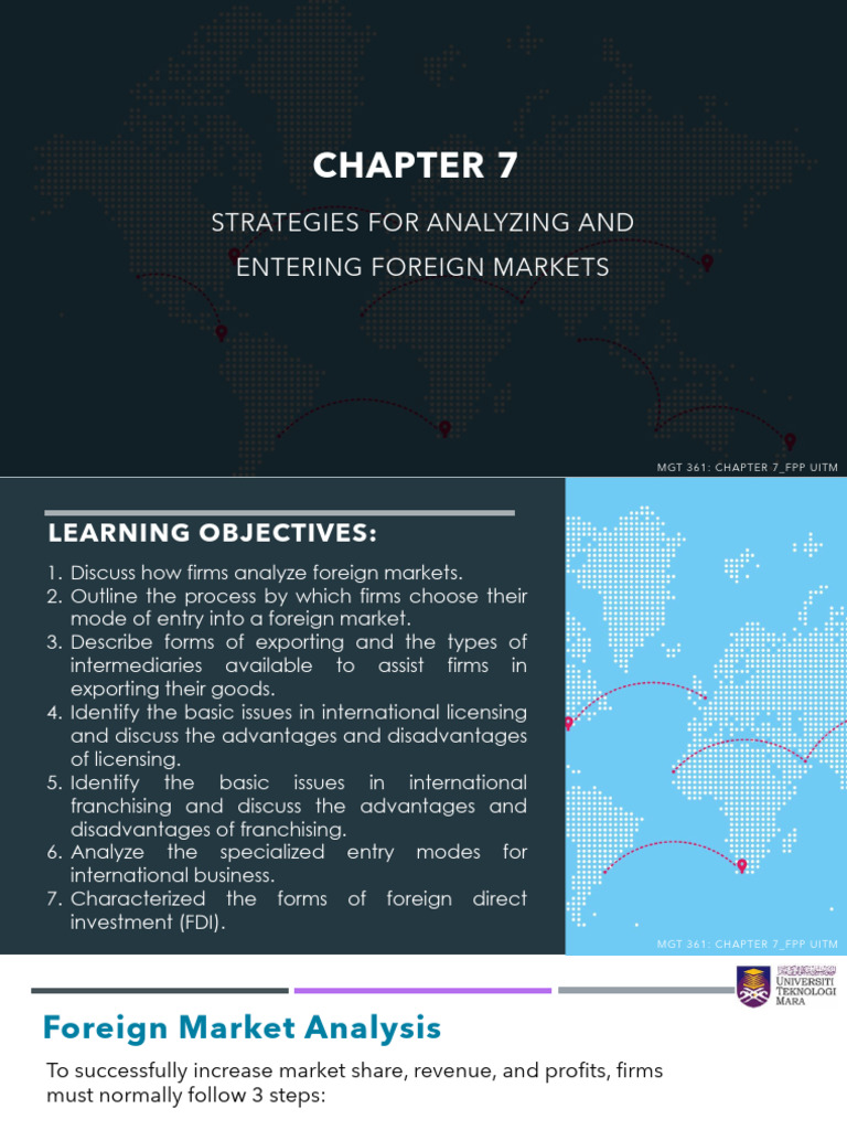 Analyzing Foreign Market Entry Strategies | PDF | Franchising | Exports