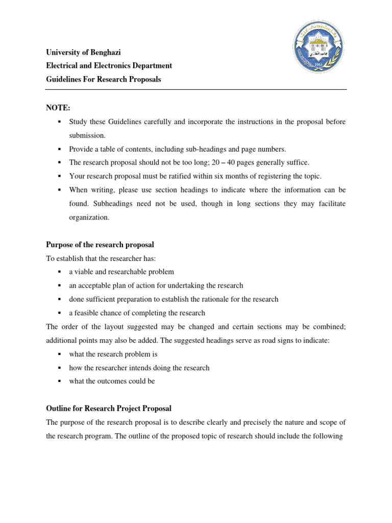 Uob Guidelines For Research Proposals | PDF | Methodology | Science