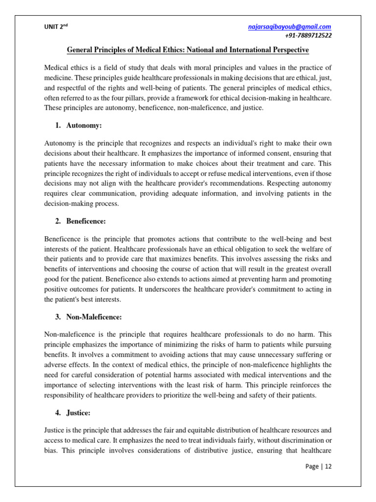 Health Law Unit 2nd Notes | PDF | Medical Ethics | Health Care