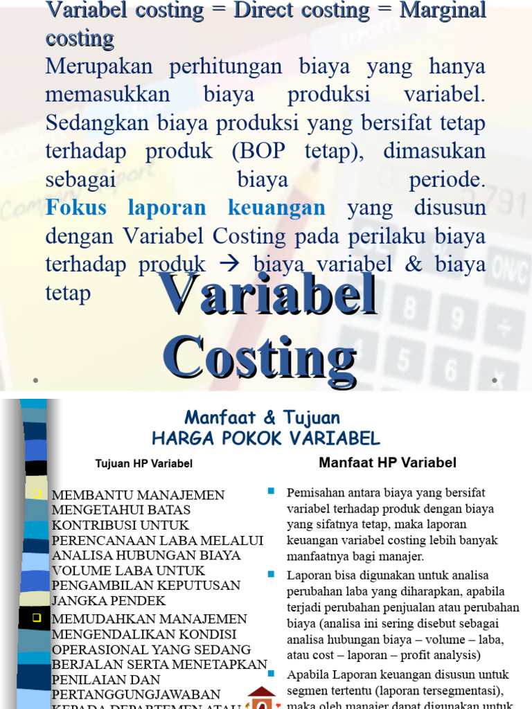 Meet8 Variabel Costing Direct Costing Marginal Costing | PDF