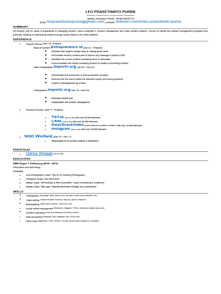 CV Leo Ats Updated | PDF