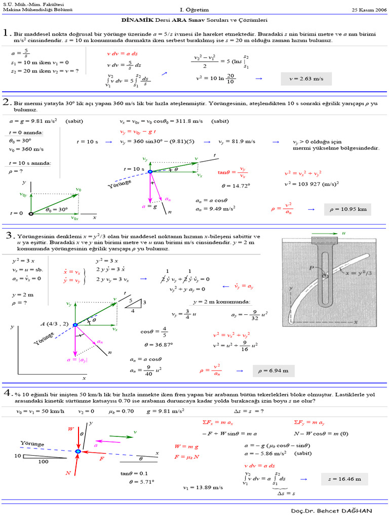 Dinamik Sorular | PDF