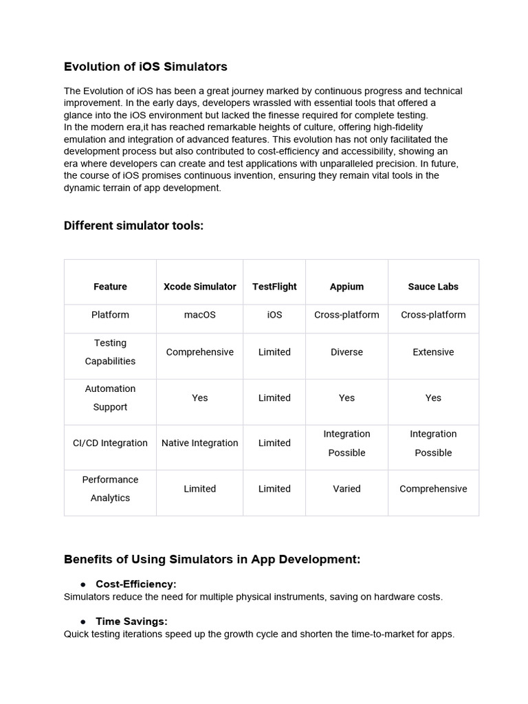 Evolution of iOS Simulators | PDF