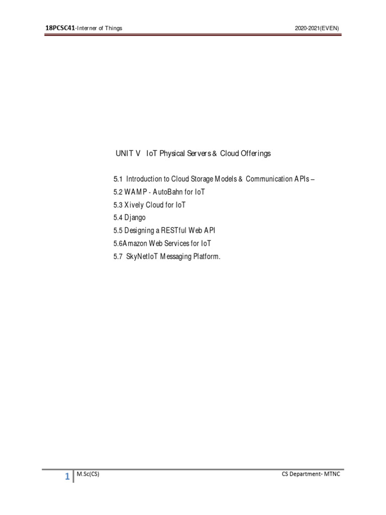 IoT Cloud Solutions and APIs Overview | PDF | Representational State Transfer | Cloud Computing