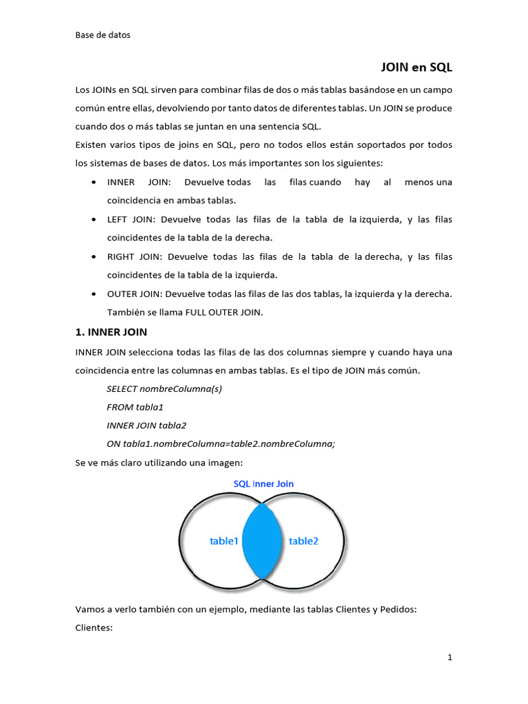 BD7 SQL Join | PDF | SQL | Bases de datos