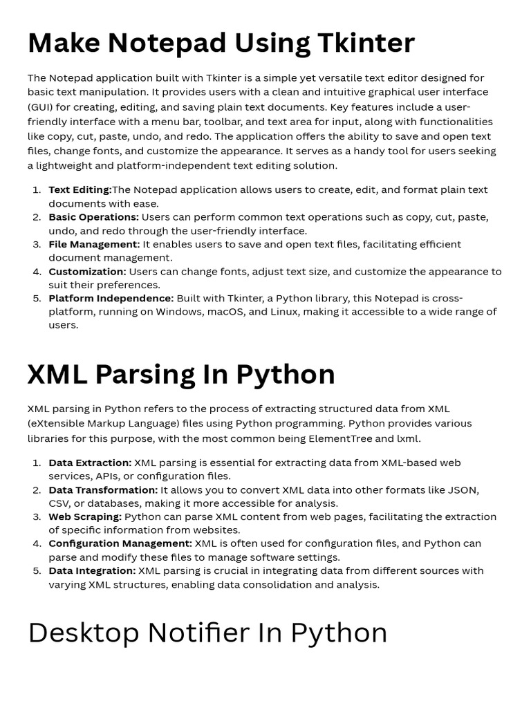 Make Notepad Using Tkinter | PDF