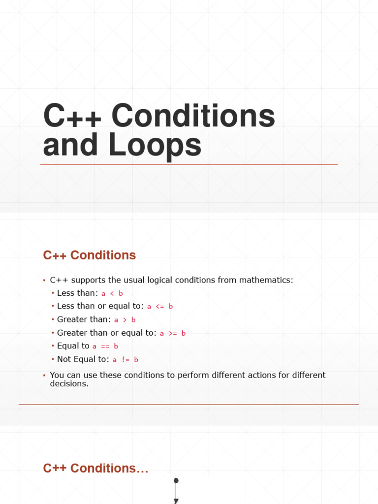 Conditions and Loops | PDF | C++ | Control Flow