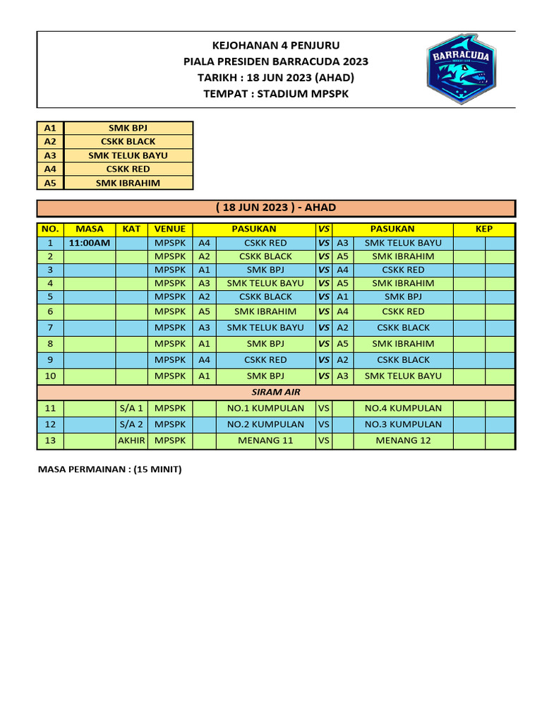 Jadual 4 Penjuru 2023 | PDF