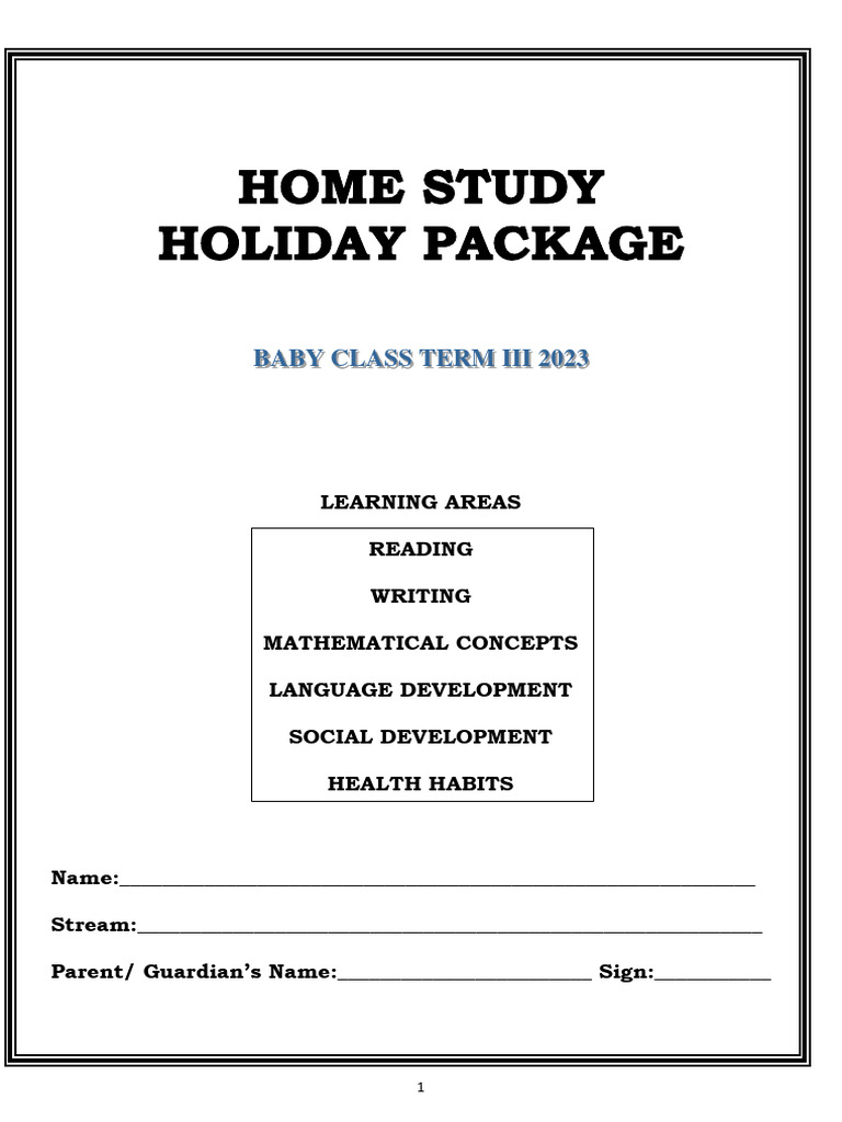 Baby Class Term III | PDF