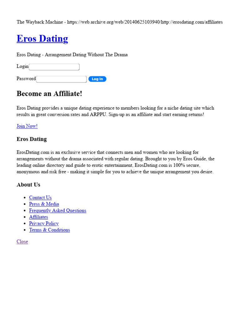 Eros Dating Program | PDF