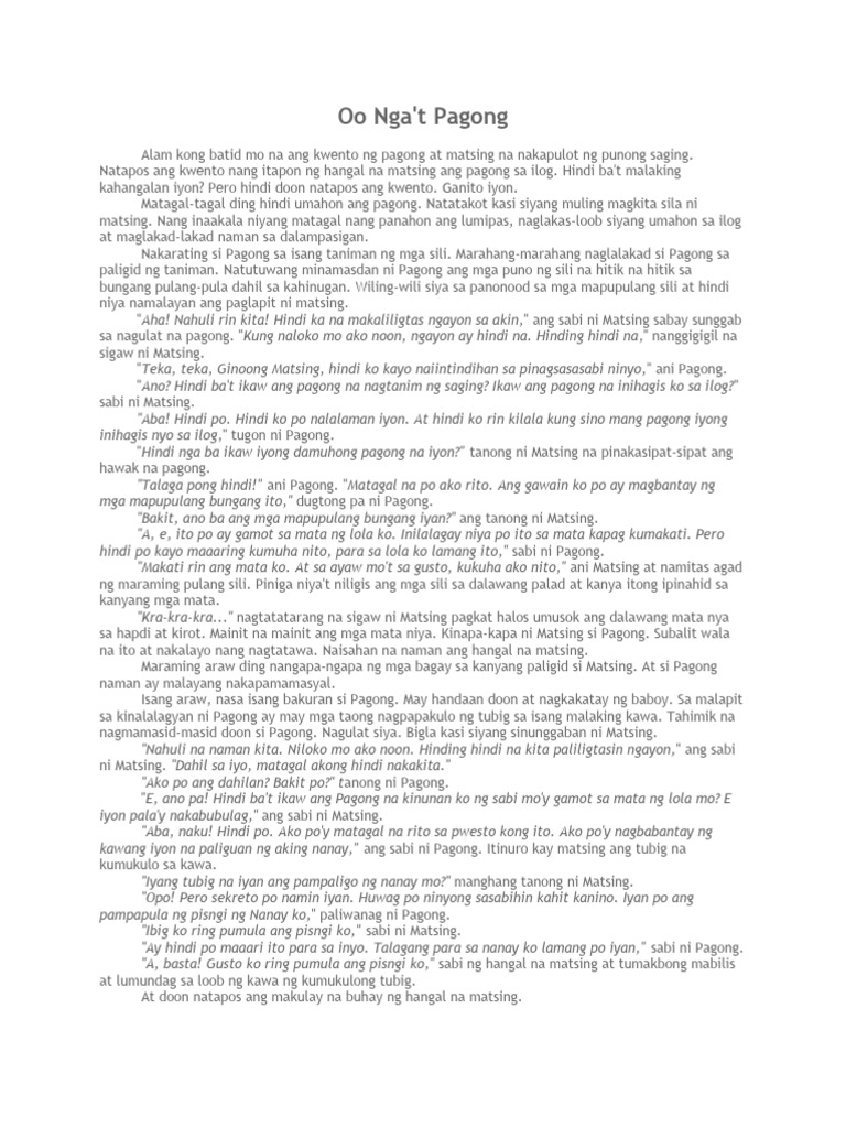 Oo Ngat Pagong | PDF