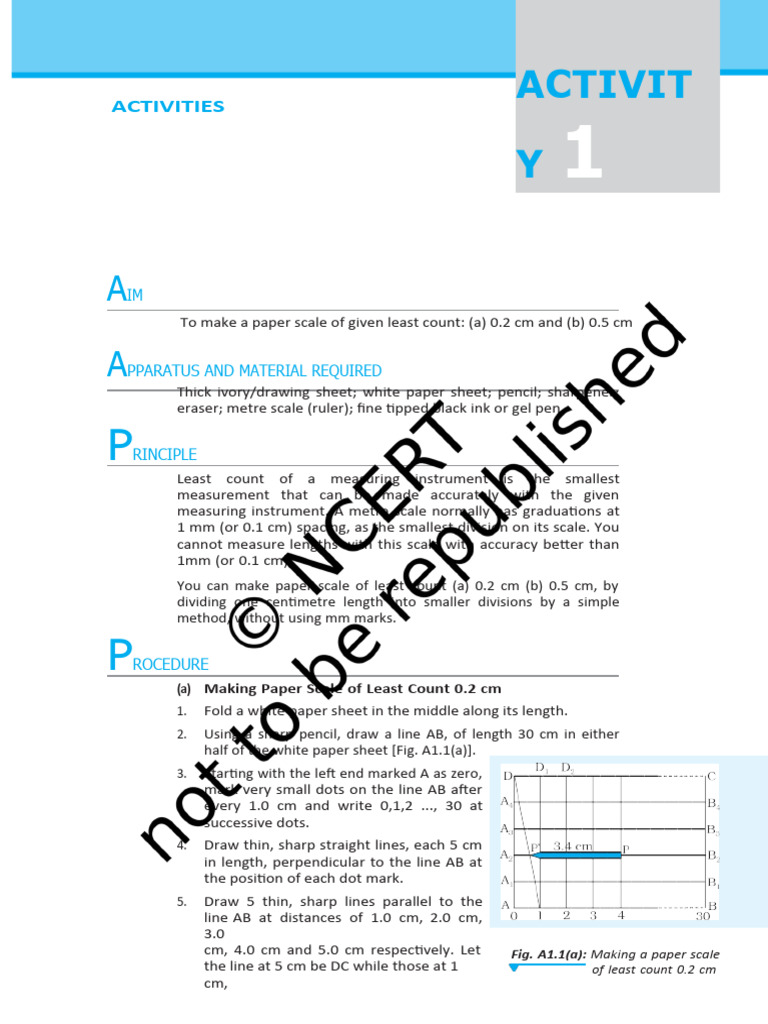 Paper Scale Activity for Class 11 Physics | PDF