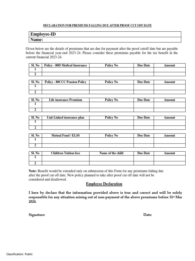 Future Payment Declaration Form | PDF | Business | Finance & Money ...
