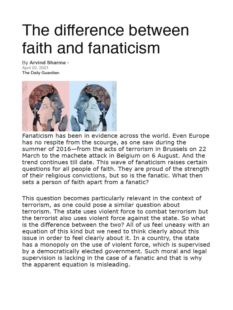 Faith vs. Fanaticism Explained | PDF | Social Science