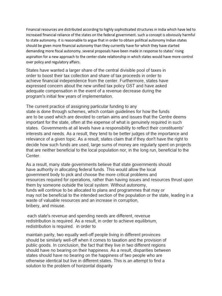 Fiscal Autonomy | PDF | Taxes | Federal Government Of The United States