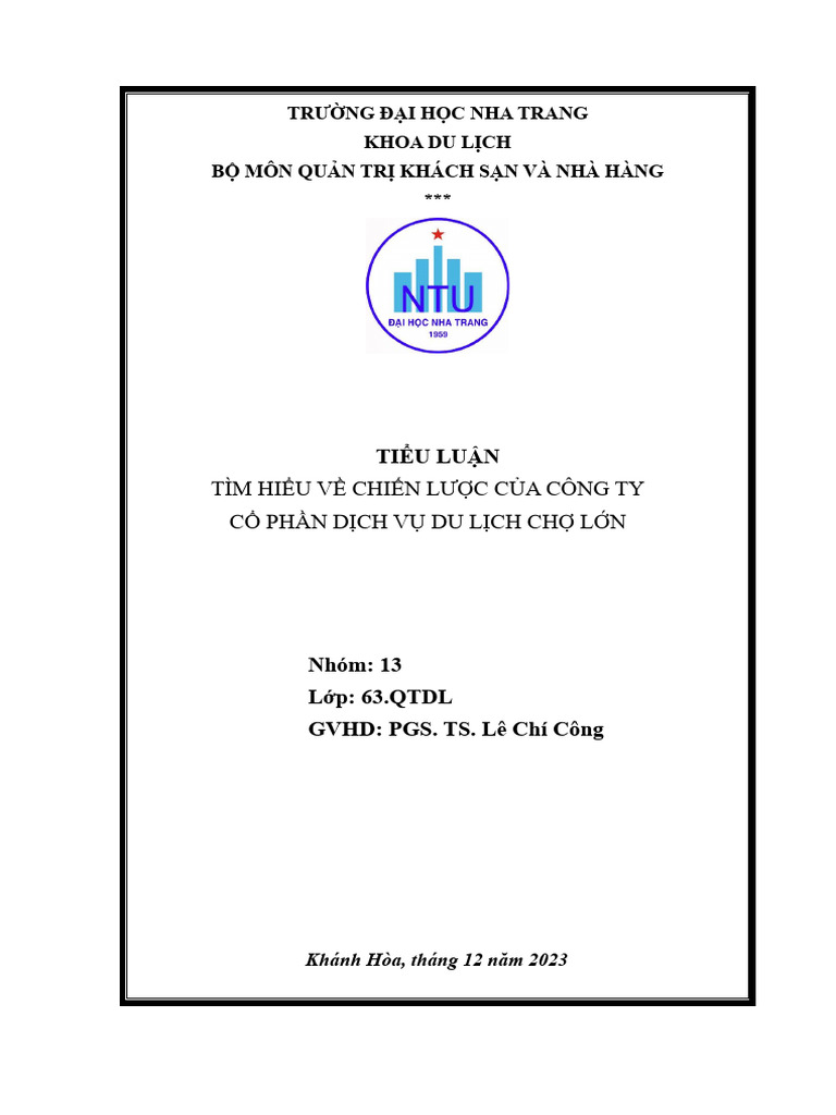NHÓM 13 - BÁO CÁO QUẢN TRỊ CHIẾN LƯỢC 1 | PDF