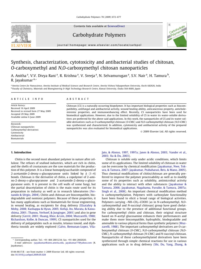 Synthesis Characterization Cytotoxicity Pdf