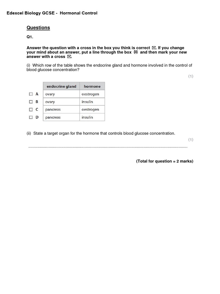 Hormonal Control | PDF