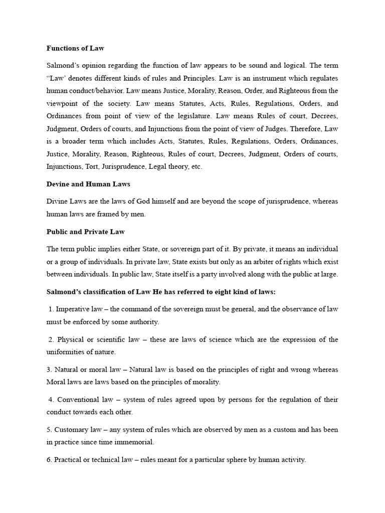 Functions of Law | PDF