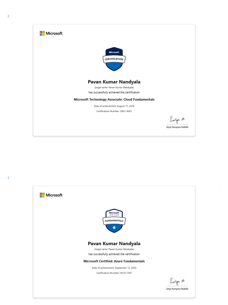 All Microsoft Certificates Pdf 
