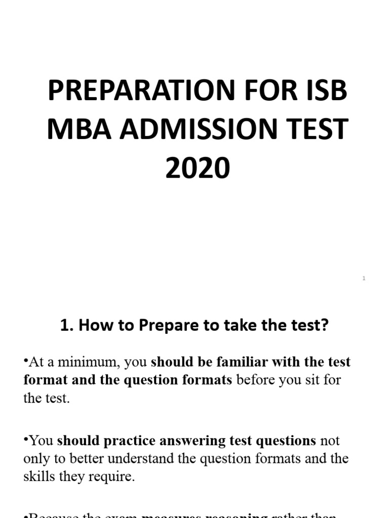 ISB MBA Admission Test Prep Guide | PDF
