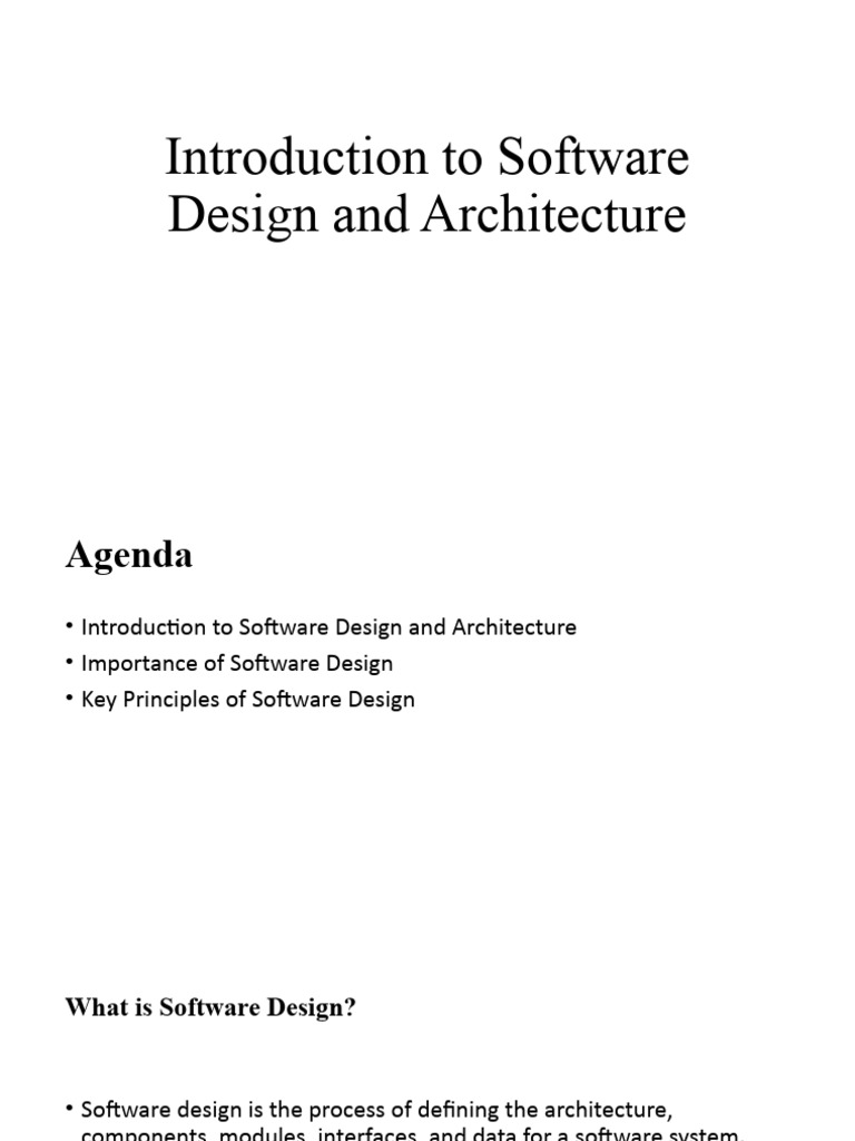 Introduction To Software Design and Architecture | PDF