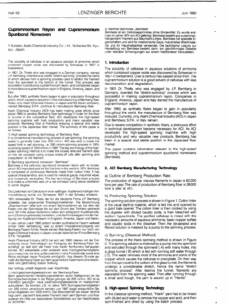 Cupramonnium | PDF | Rayon | Nonwoven Fabric