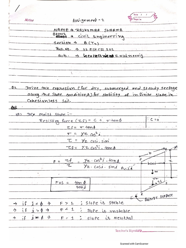 Geotech. Assignment | PDF