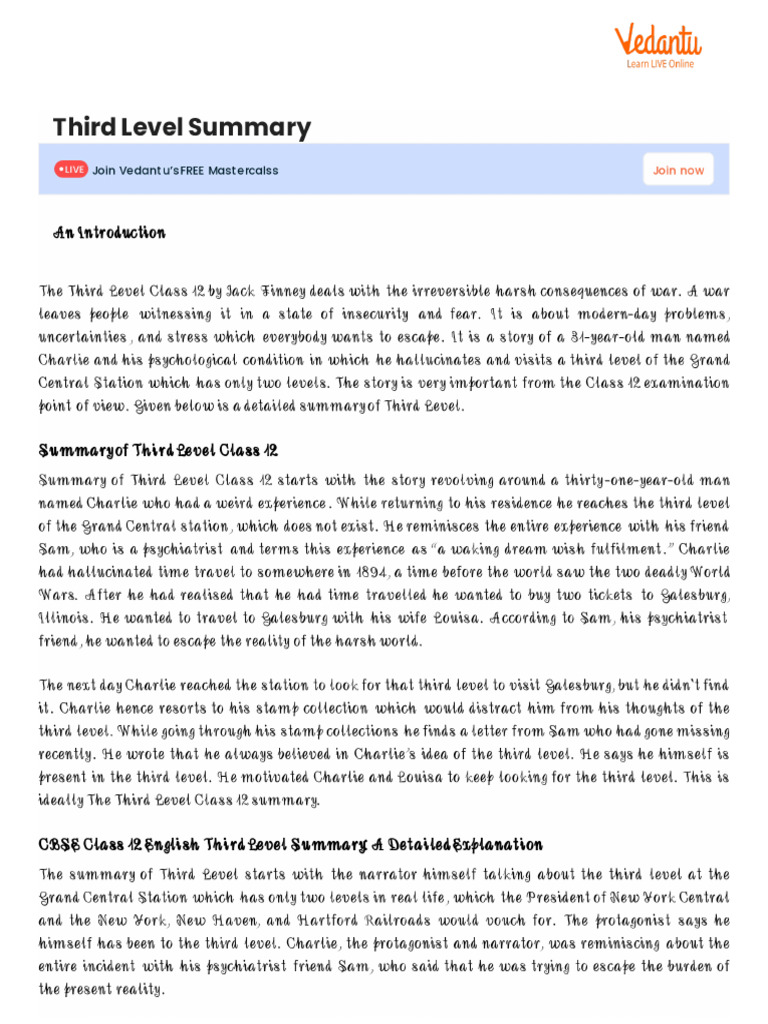 Third Level Summary | PDF