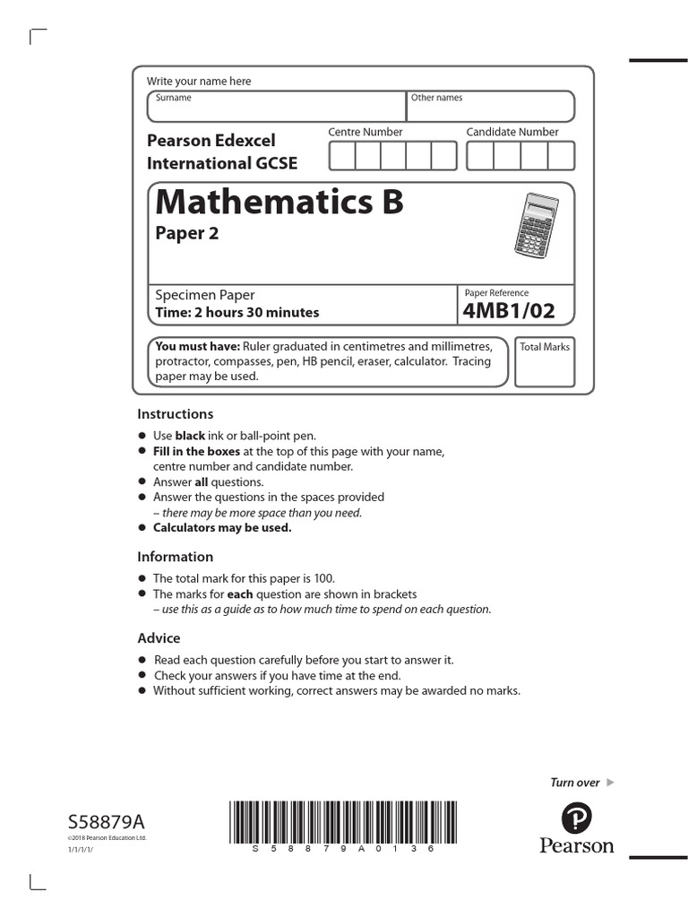 4MB1 Specimen Papers - Paper 2 | PDF