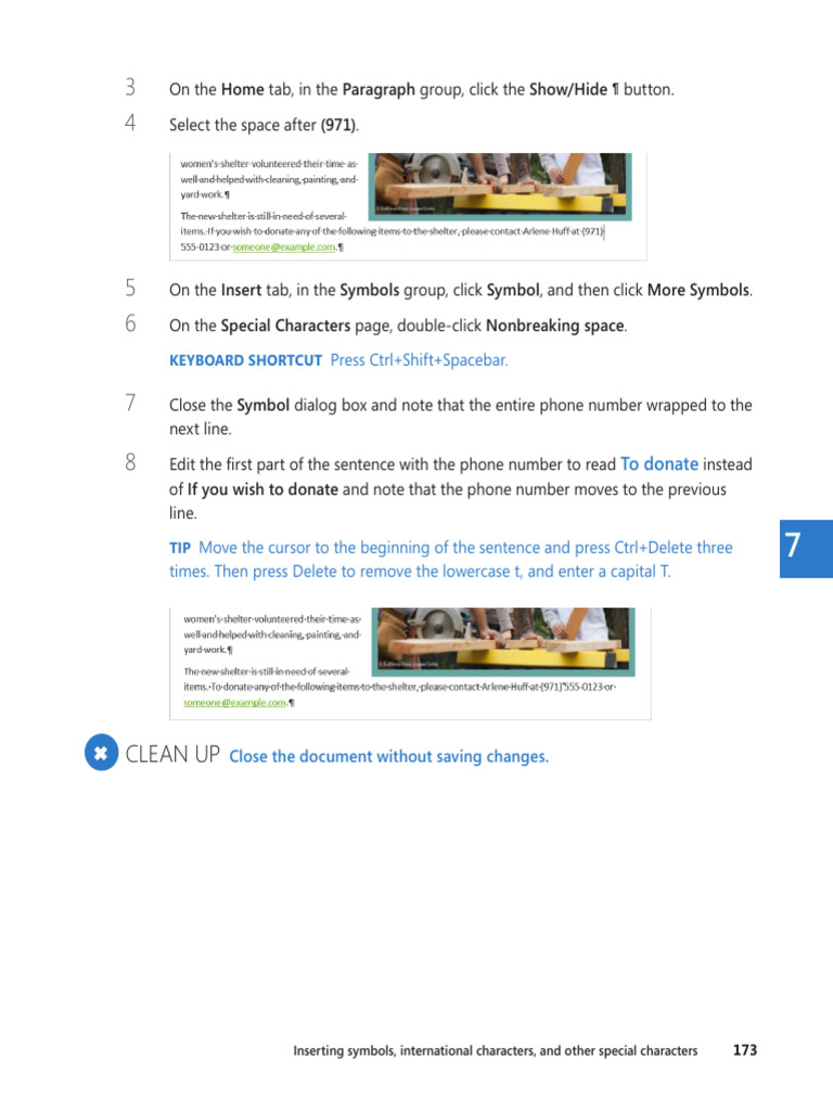 Clean Up: Press Ctrl+Shift+Spacebar | PDF